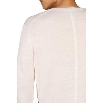 Calvin Klein Pull droit col rond en lin m&eacute;lang&eacute;