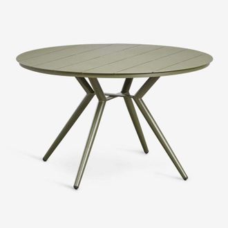 Sklum Runder Gartentisch aus Aluminium Valerie Tiefes Gr&uuml;n Olive &Oslash;125 cm
