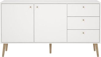 ebuy24 Bodo Sideboard 2 T&uuml;ren, 3 Schubladen wei&szlig;