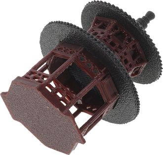 Angoily Miniatur Pavillon Figur aus Kunstharz Kleine Asiatische Gartendekoration Bonsai Pavillon Statue mit Doppeldach Traditionelle Mikrolandschaft Deko