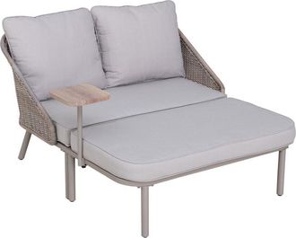 Sunjoy Direct Sunjoy - Stahl/Rattan Garten Tagesbett porto in Grau - 142cm x 128cm