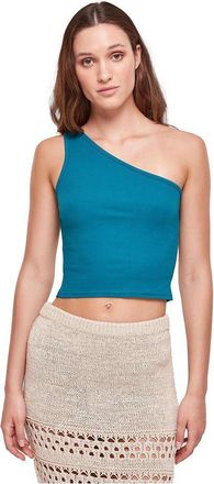 Urban Classics Damen Top Ladies Cropped Asymmetric Top watergreen XXL