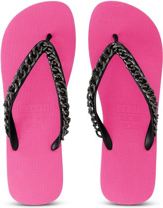 UZURII Slipper & Pantoletten - Zehentrenner Silver Large - Gr. 43_44 - in Rosa - f&uuml;r Damen