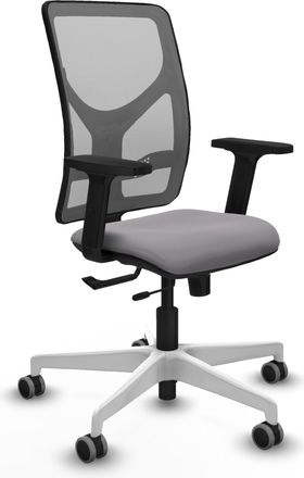 Piqueras y Crespo B&uuml;rostuhl, grau, mit 2D-Armlehnen, h&ouml;henverstellbare Lendenwirbelst&uuml;tze, ausgestattet mit Syncro/Traslack und Schneideschaum, mit Rollen 65 mm, Parket