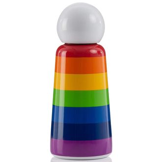 Lund London Skittle Bottle - Isolierte Wasserflasche - 300 ml - 24 Stunden kalt, 12 Stunden hei&szlig; - Regenbogen