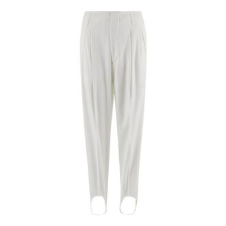Darkpark Stretch-Nylon-Mischung Hose mit Bundfalten - - Trousers - Damen - Wei&szlig; - M