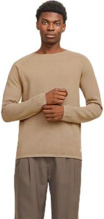Jack & Jones JACK&JONES JJEHILL Noos Tricot &agrave; col Rond, Coriandre/d&eacute;tail : torsad&eacute;, XL