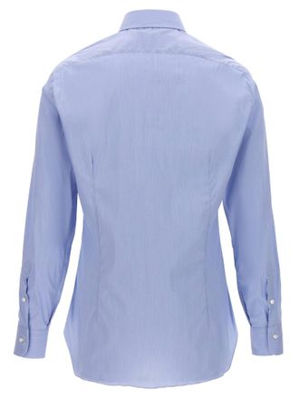 Barba Stretch Cotton Poplin Shirt - Light Blue