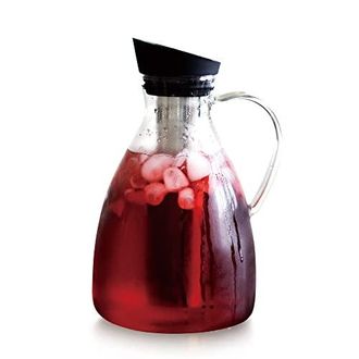 Viva Scandinavia Carafe en Verre avec infuseur et Couvercle &agrave; Bec verseur en Silicone Amovible, Convient pour Boissons Froides et Chaudes, 2.0 l Infusion