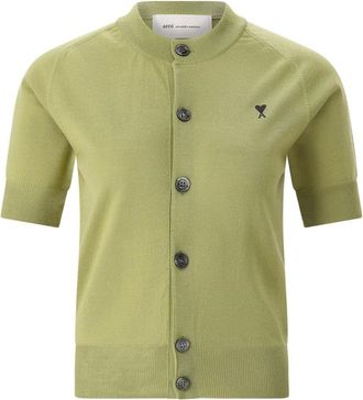 Ami Femme, Pulls, Vert, Taille: 42 FR Short Sleeve Cardigan