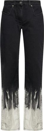 John Richmond Femme, Jeans, Noir, Taille: W26 Jean à jambe droite avec effet délavé