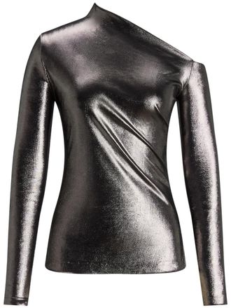 Ralph Lauren Collection Schulterfreies Oberteil mit Glanzoptik - Silber