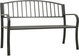 vidaXL Gartenbank Grau 120 cm Stahl vidaXL