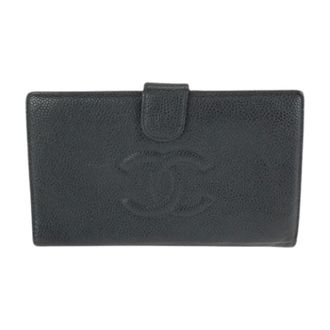 Chanel Portefeuille long vintage doccasion (bi-pli) - Femme - Pre-owned - Noir - Taille: ONE Size