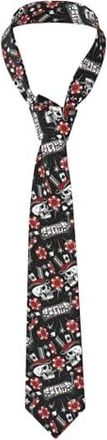 Generic Cravate Pour Hommes Cartes &Agrave; Jouer Vintage Noires &Agrave; T&ecirc;te De Mort, Motif Jeu De Hasard Classique Tie &Eacute;l&eacute;gant Cravate Pour Affaires L&Eacute;cole F&ecirc;te