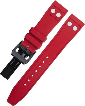 Generic 21 mm naturfarbenes Fluorkautschuk-Armband mit Nietenarmband für Portugieser Soft Wristband-Uhrenarmband