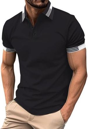 Generic Chemise classique boutonn&eacute;e basique pour homme, coupe classique, v&ecirc;tement de travail d&eacute;contract&eacute;, polo vintage, l&eacute;ger et respirant, tuniques de vacanc