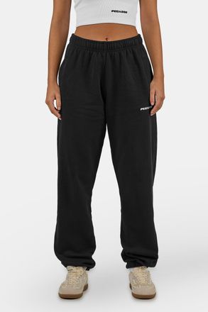 Pegador Sweathose PEGADOR Villa High Waisted Sweat Pants, Damen, Gr. M, N-Gr, schwarz, wei&szlig;, Sweatware, Obermaterial: 80% Baumwolle, 20% Polyester, unifarben,