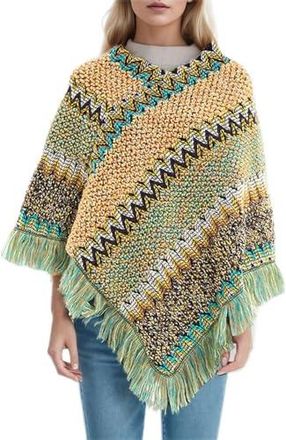 Generic Poncho Femme Hiver Chaud Chale Femme Hiver Chaud Cape Femme Effet enveloppant &Eacute;charpe Longue Ample Style Ethnique