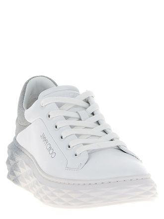 Jimmy Choo London Womens Silver Leather Chunky Sneakers