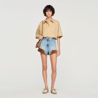 Sandro Baumwollhemd mit Strass