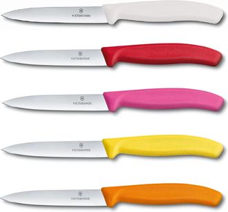 Victorinox by Swiss Army 5-tlg Gemüsemesser Set Swiss Classic Multicolor - 10 cm ohne Wellenschliff - Tomatenmesser