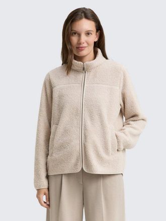 Tom Tailor Sweatjacke Strick & Sweatshirts Teddy Sweatjacke mit Stehkragen