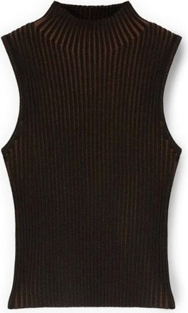 Motivi Femme, Pulls, Brun, Taille: 40 FR Vanis&eacute; Ribbed Knit Top
