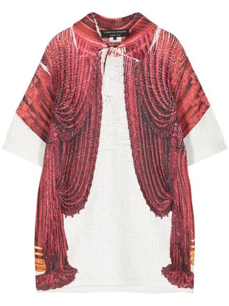 Comme Des Garçons polo imprimé en maille - Blanc