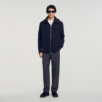 Sandro Zip-Cardigan aus Strukturwolle