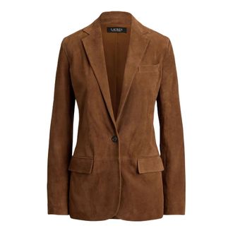 Ralph Lauren Blazer en daim de ch&egrave;vre - Femme - Vestes - Brun - Taille: 34 FR