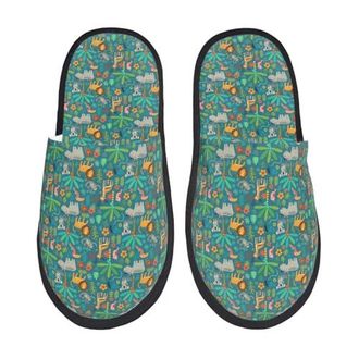Generic Animaux Des Bois Homme Femme Pantoufles Chaud Chaussons Antid&eacute;rapantes Slippers Pour Hiver Int&eacute;rieur Ext&eacute;rieur L
