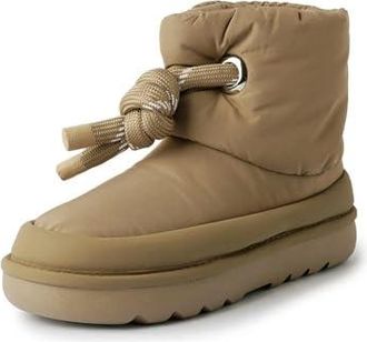 Generic QXDZSW Bottes de neige dhiver pour femme en tissu polyester avec sangle crois&eacute;e Argent&eacute;/noir abricot, abricot, 39.5 EU