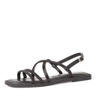 Tamaris Damen 1-1-28113-24 R Mersandalen, Schwarz Black Glam, 38 EU