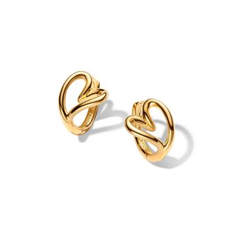 Pandora Pandora Essence Organisch Geformtes Herz Kleine Creolen aus 14 Karat vergoldeter Metalllegierung, 264359C00