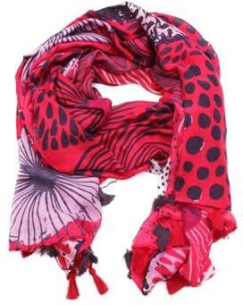 Queen Helena Écharpe Chaude à Motif pour Femme SC22-8 rouge, Taille unique