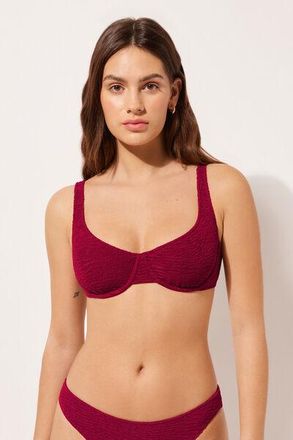 Calzedonia Balconette-bikinioberteil Crinkle Waves Rot