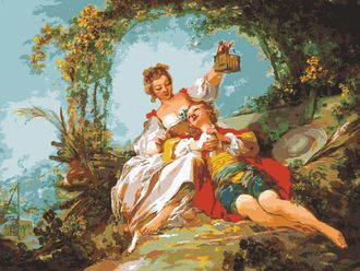 Collection D'Art Gobelin Gobelin 15507 Gobelin - Happy Lovers 101,6 x 129,5 cm Collection DArt