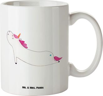Mr. & Mrs. Panda jumbotasse Einhorn Yoga - Geschenk, S&uuml;&szlig;, Sport, Pott, XL Tasse, Teebecher, Einh&ouml;rner, weisse, Witzig, Gro&szlig;e Teetasse, Jumbo, Unicorn
