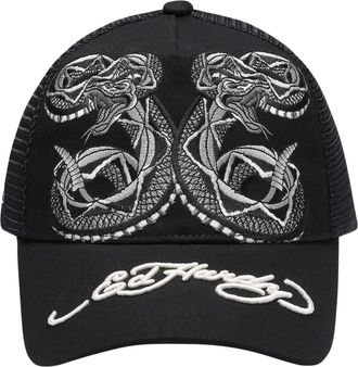 Ed Hardy Duo Snake Twill Front Mesh Trucker - - Accessories - unisex - Schwarzk - ONE SIZE