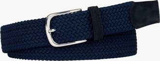 Profuomo Flechtg&uuml;rtel mit Stretch und Velourslederakzenten in
