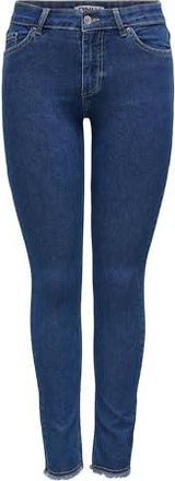 Only Onlhush Mid Skinny Ank RW DNM Akm187 Pantalon en Jean, Bleu fonc&eacute; Denim, S / 32L Femmes