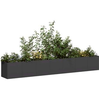 vidaXL Vidaxl - Jardini&egrave;re noir 280x40x40 cm acier lamin&eacute; &agrave; froid