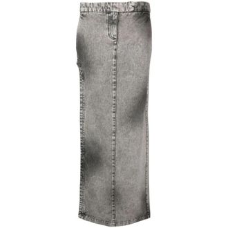 Alessandro Vigilante Stonewashed Denim Rock - - Skirts - Damen - Grau - XS
