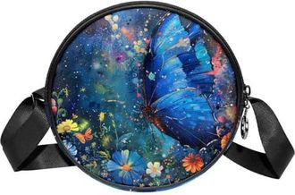 Generic Sac &agrave; bandouli&egrave;re rond pour femme, petit sac &agrave; bandouli&egrave;re color&eacute; avec fermeture &eacute;clair, bretelles r&eacute;glables, sac &agrave; main rond d&eacute;contract&eacute; pour femmes 