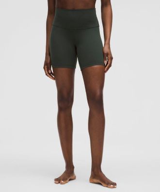 lululemon Align Shorts mit hohem Bund f&uuml;r Frauen - 15 cm - Gr&ouml;&szlig;e 12 in Rainforest Green