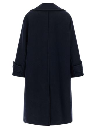 Chlo&eacute; Double-Breasted Virgin Wool Coat - Navy