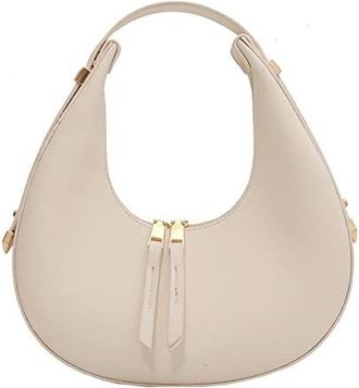 Generic Petit sac &agrave; bandouli&egrave;re en forme de croissant pour femme - &Eacute;l&eacute;gant sac &agrave; main et sac &agrave; main en cuir d&eacute;contract&eacute; - Sac fourre-tout &eacute;l&eacute;gant, blanc, smal