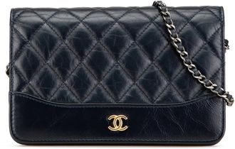 Chanel Hobo Bags - Quilted Aged Calfskin Gabrielle Wallet On Chain - Gr. unisize - in Schwarz - f&uuml;r Damen