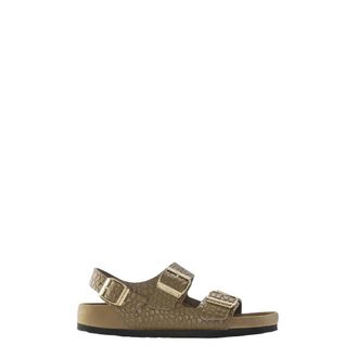 Birkenstock Femme, Chaussures, Vert, Taille: 37 EU Sandales &agrave; Trois Brides en Cuir Gaufr&eacute;